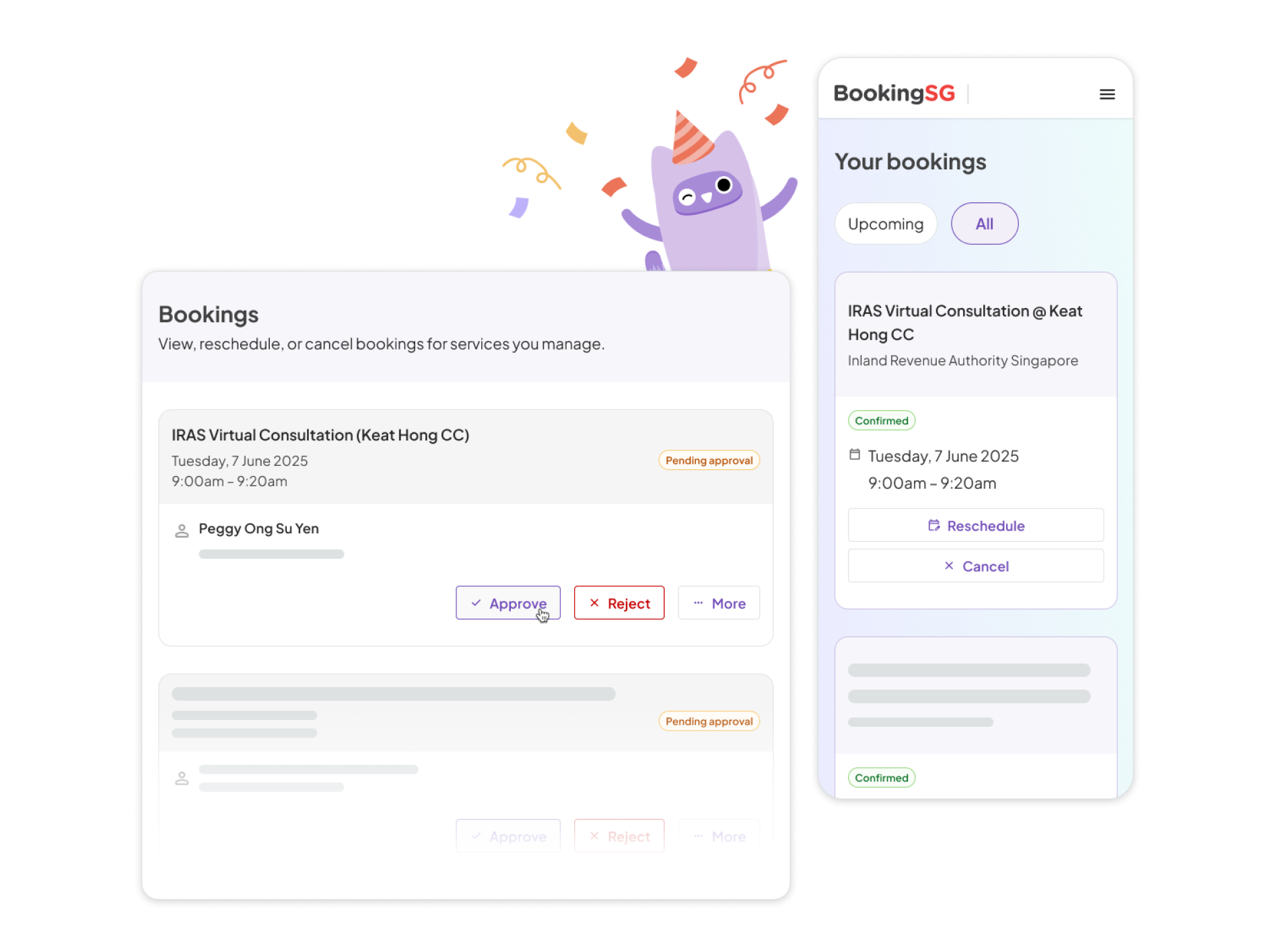Streamlined booking approvals feature screenshot